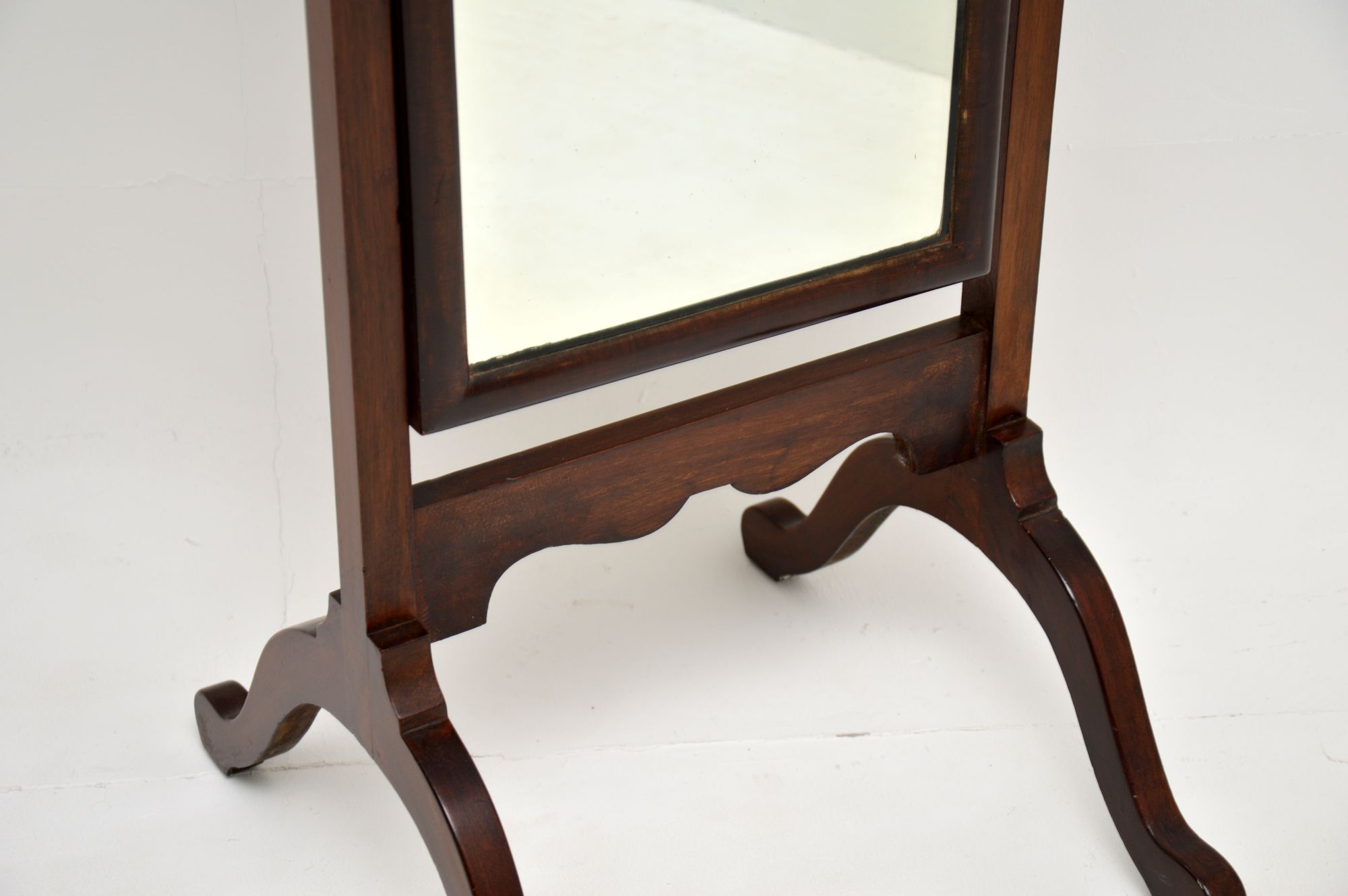 Antique Edwardian Walnut Cheval Mirror | Marylebone Antiques